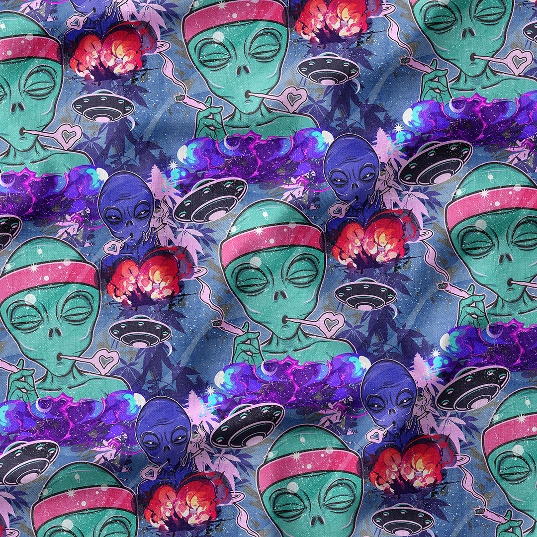 Alien Puff design fabric for Outdoor Cushions, Dressmaking, Crafts ...