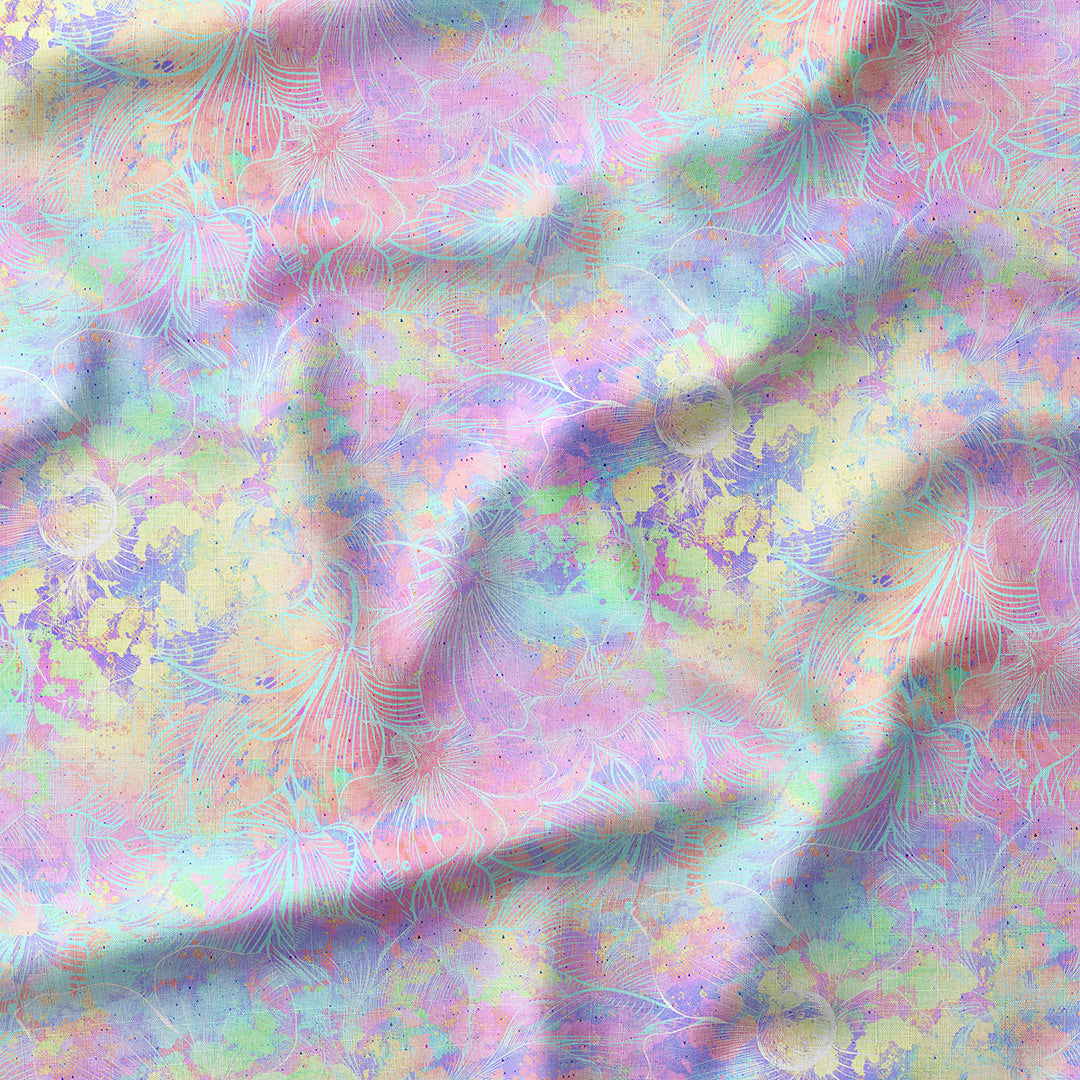 Pastel Floral Abstract design fabric for Outdoor Cushions, Dressmaking ...