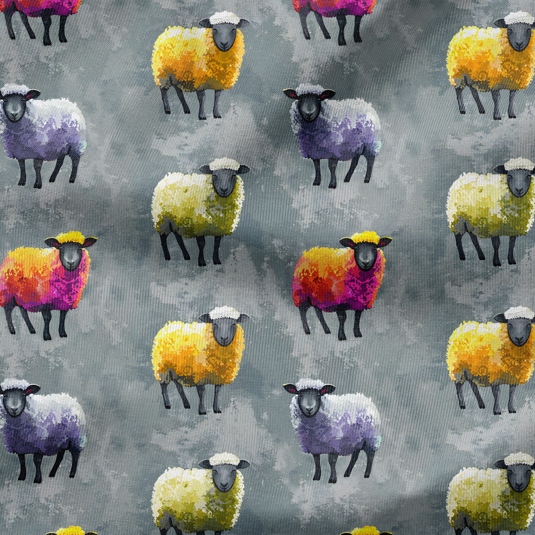 Colourful Sheep spring fabric for Swimwear, Outdoor Cushions ...
