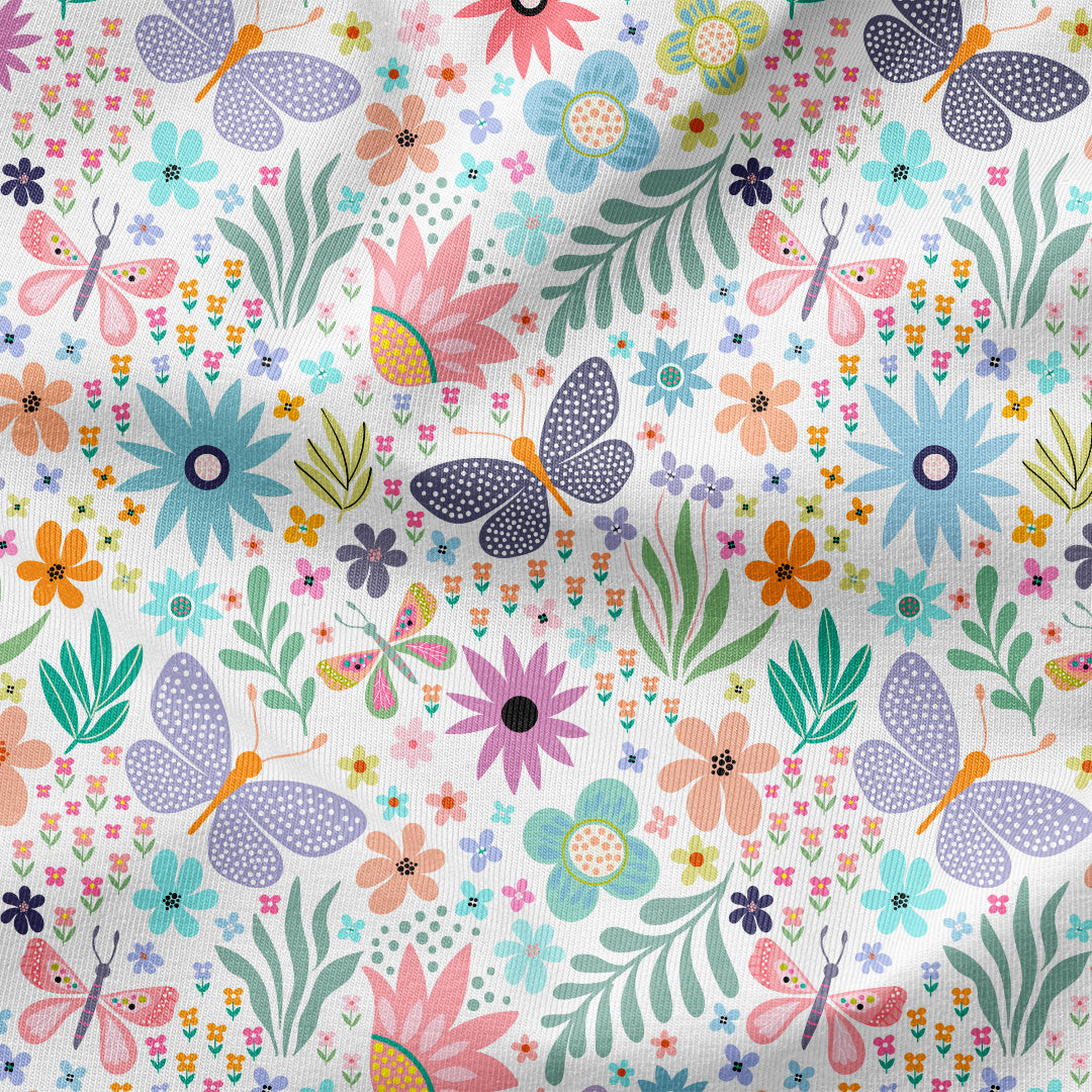 Spring Garden floral available on various fabrics – Custom Fabrics UK