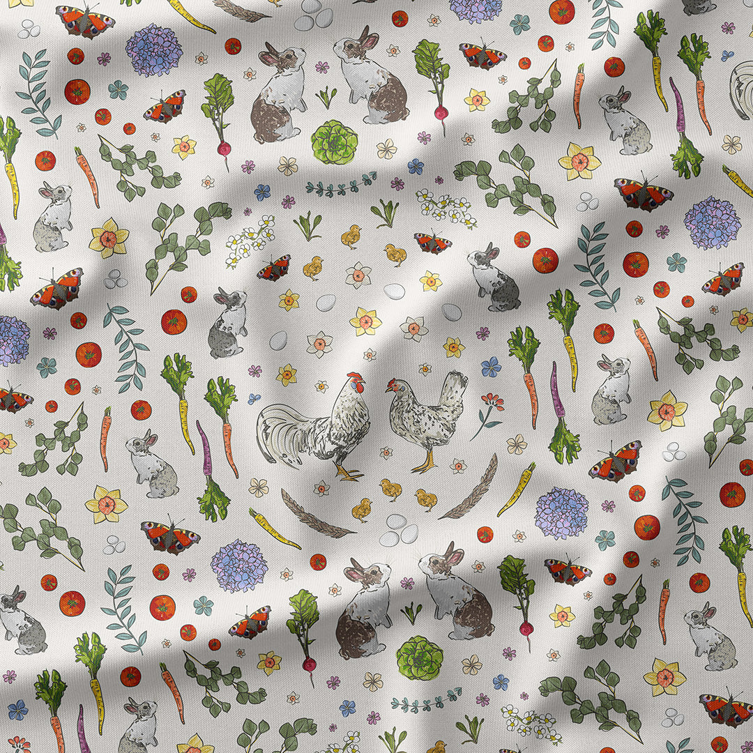 Springtime Garden Fabric for Outdoor Cushions and Crafts – Custom ...