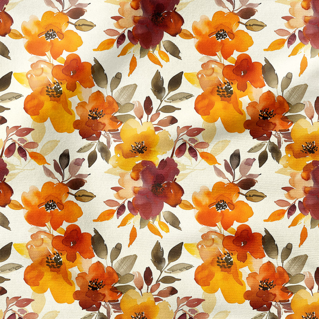 Watercolour Autumn Floral fabric for Upholstery, Outdoor cushions, Home ...