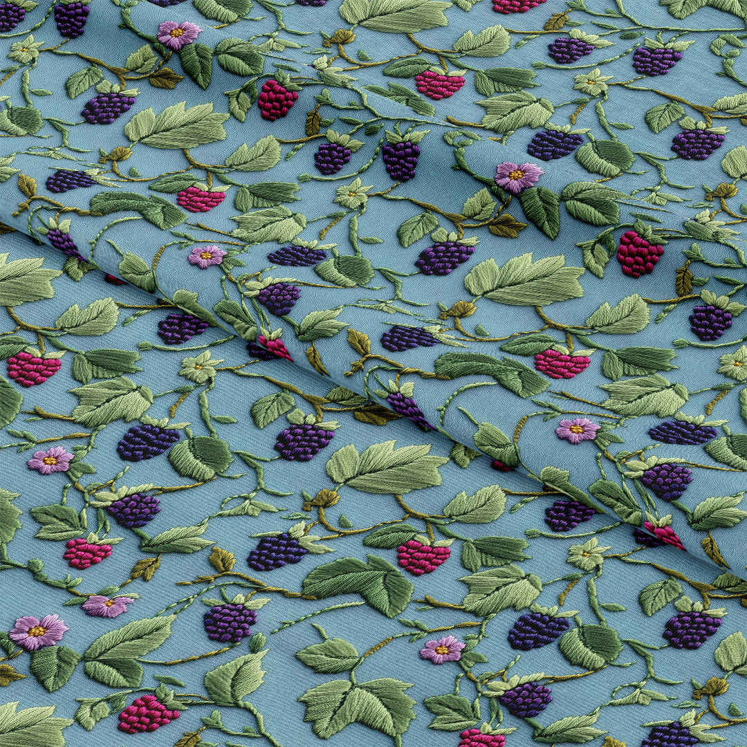 Blackberry Vine Light Fabric for Pyjamas, crafts, blankets and more ...