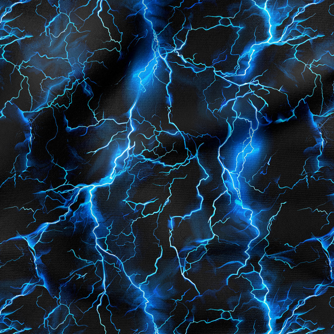 Blue Lightning Fabric for Pyjamas, crafts, blankets and more – Custom ...