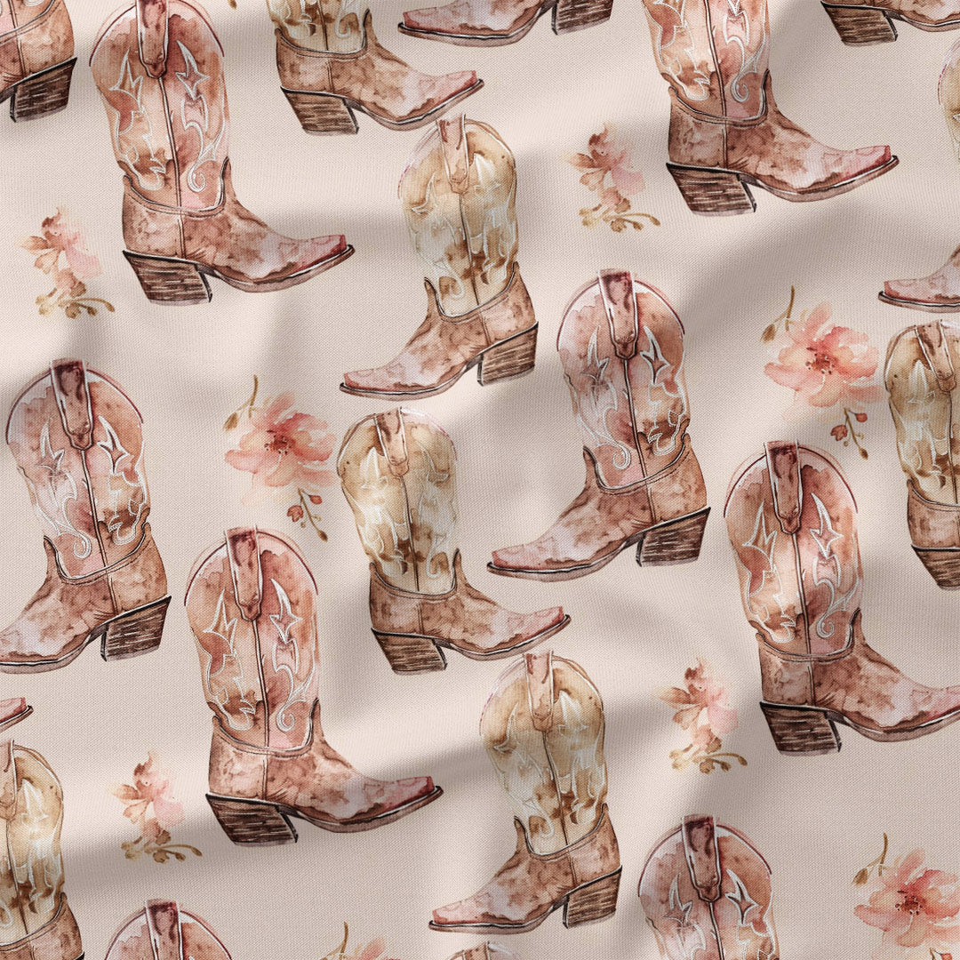 Boho Cowboy Boots fabric for crafts, cushions, home decor fabric ...