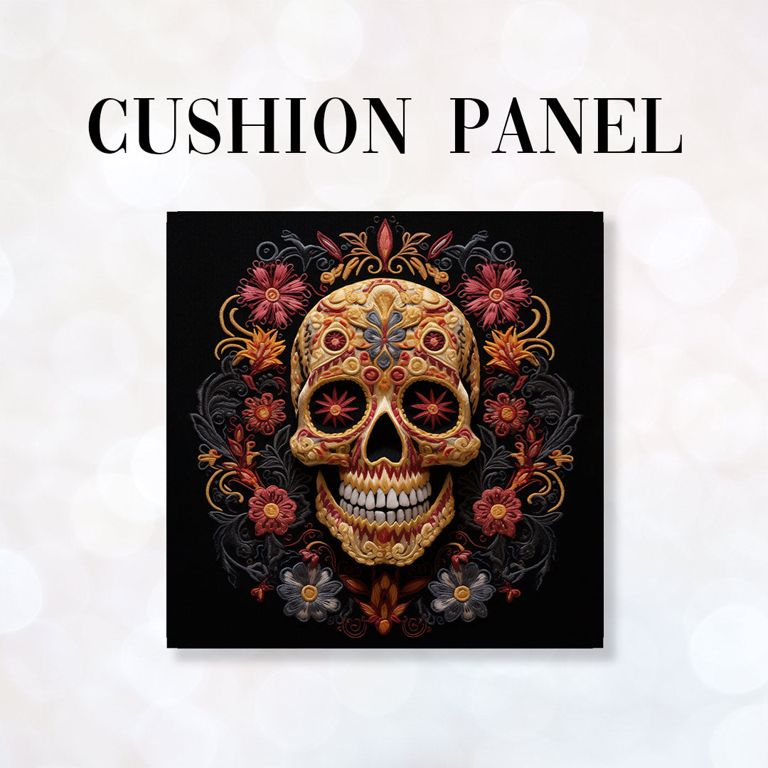 Skull Fabric Panel for sewing Cushions. – Custom Fabrics UK