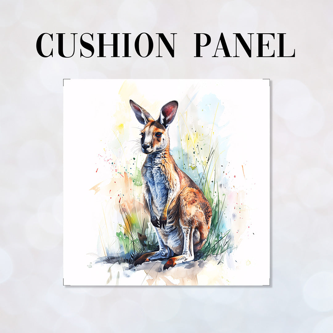 Watercolour Kangaroo Fabric Panel for sewing Cushions. – Custom Fabrics UK