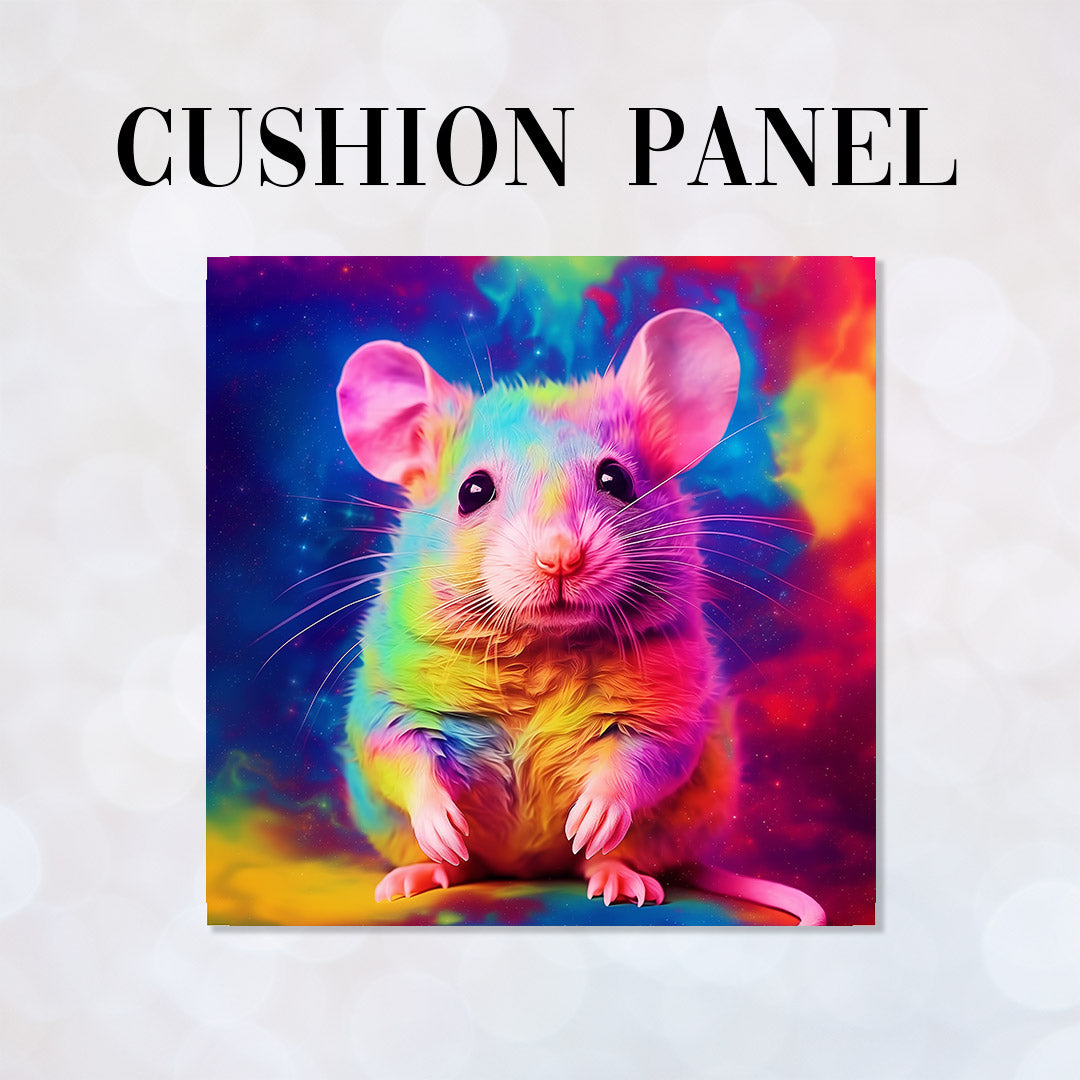 Rainbow Galaxy Rat Fabric Panel for sewing Cushions. – Custom Fabrics UK