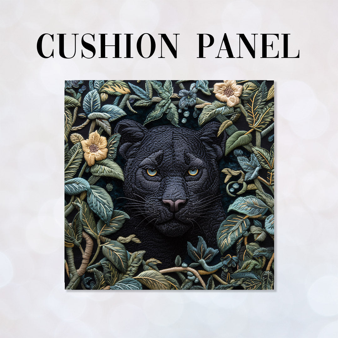 Embroidered Puma Fabric Panel for sewing Cushions. – Custom Fabrics UK