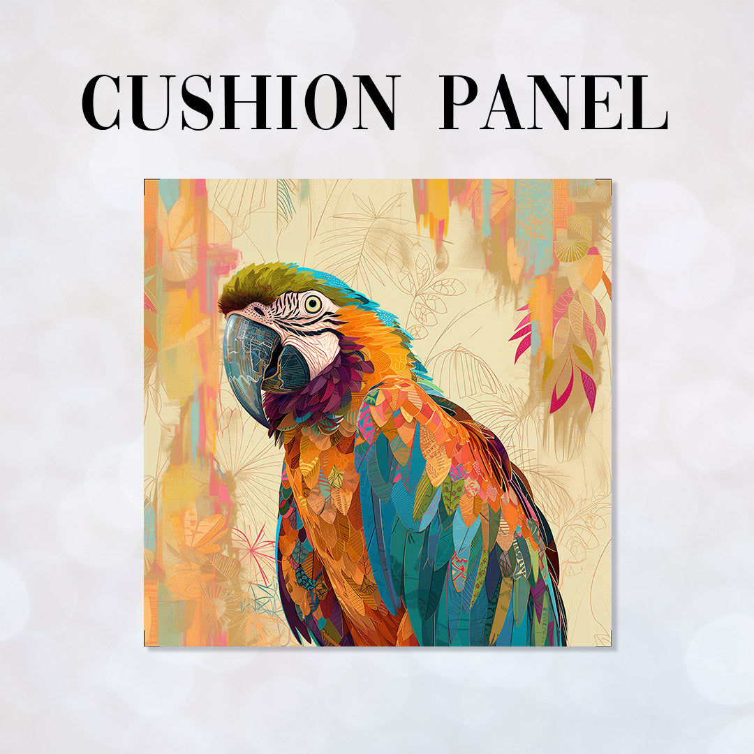 Colourful Parrot Fabric Panel for sewing Cushions. – Custom Fabrics UK