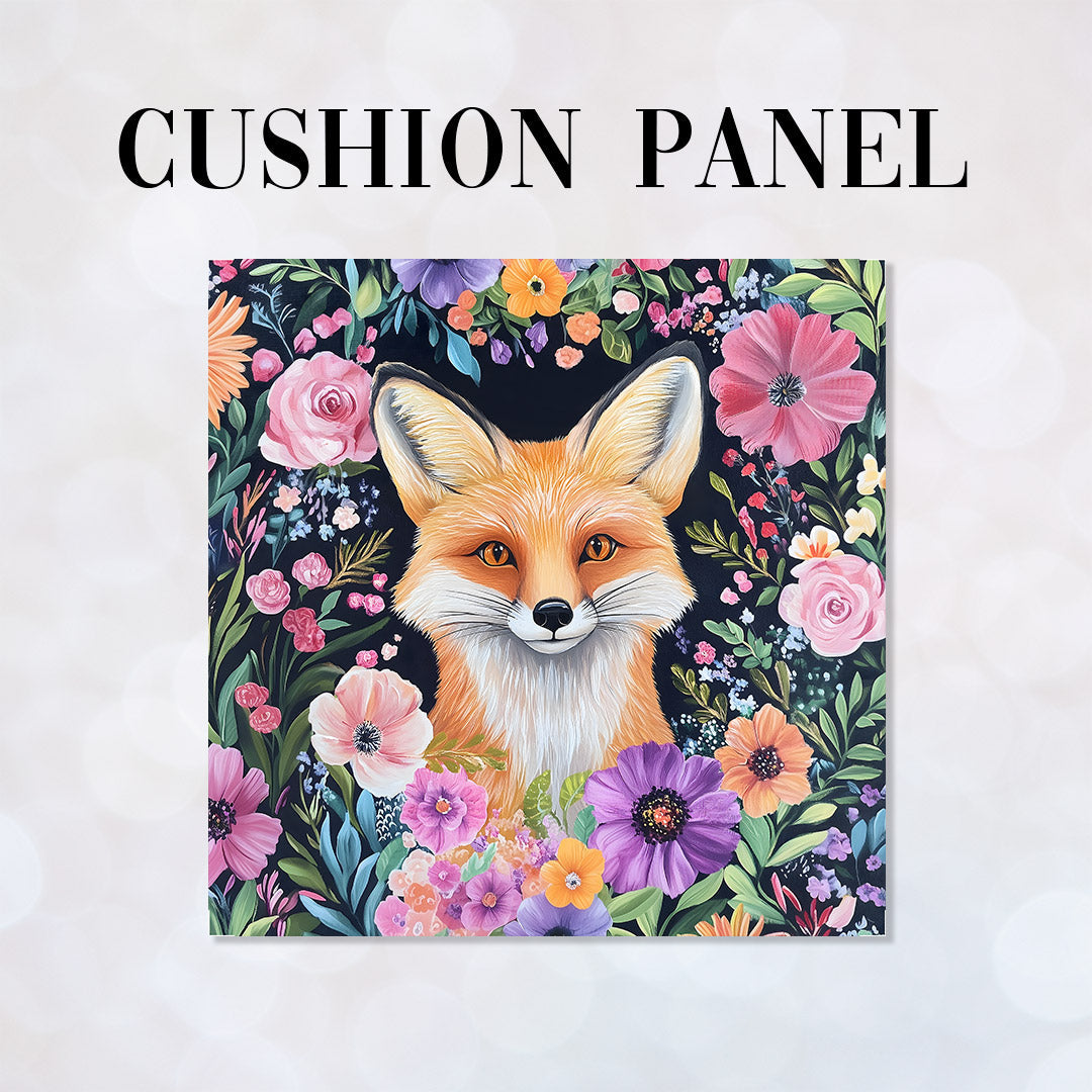 Floral Fox Fabric Panel for sewing Cushions. – Custom Fabrics UK
