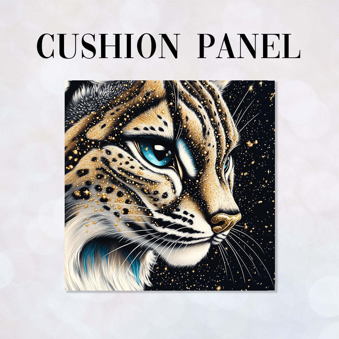 Golden Lynx Fabric Panel for sewing Cushions. – Custom Fabrics UK