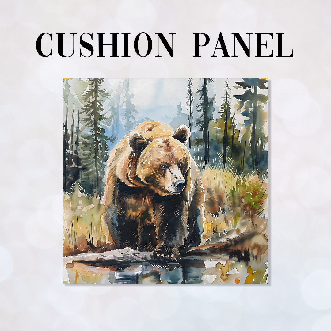 Grizzly Bear Fabric Panel for sewing Cushions. – Custom Fabrics UK