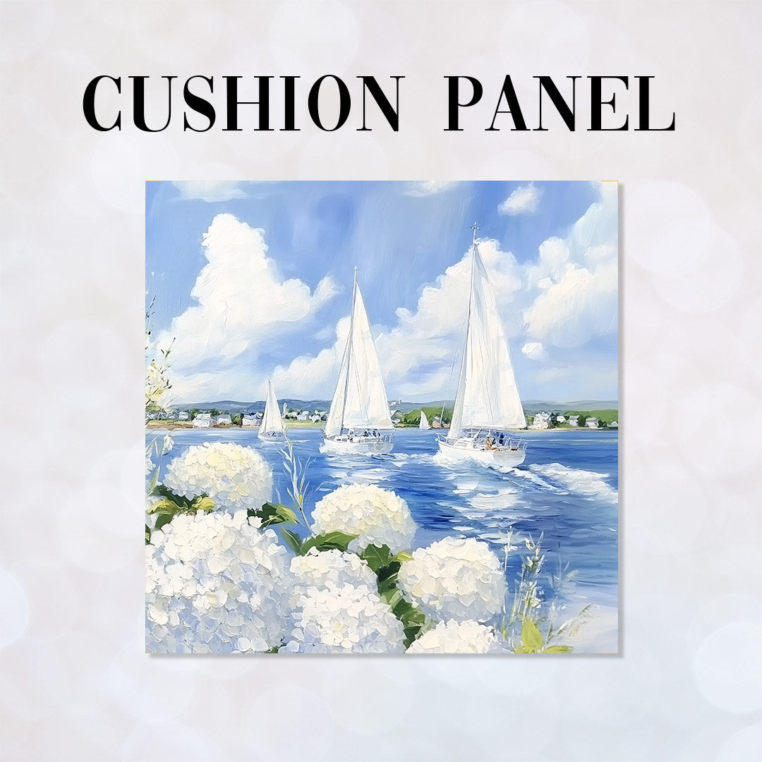 Sailing Boats Fabric Panel for sewing Cushions. – Custom Fabrics UK