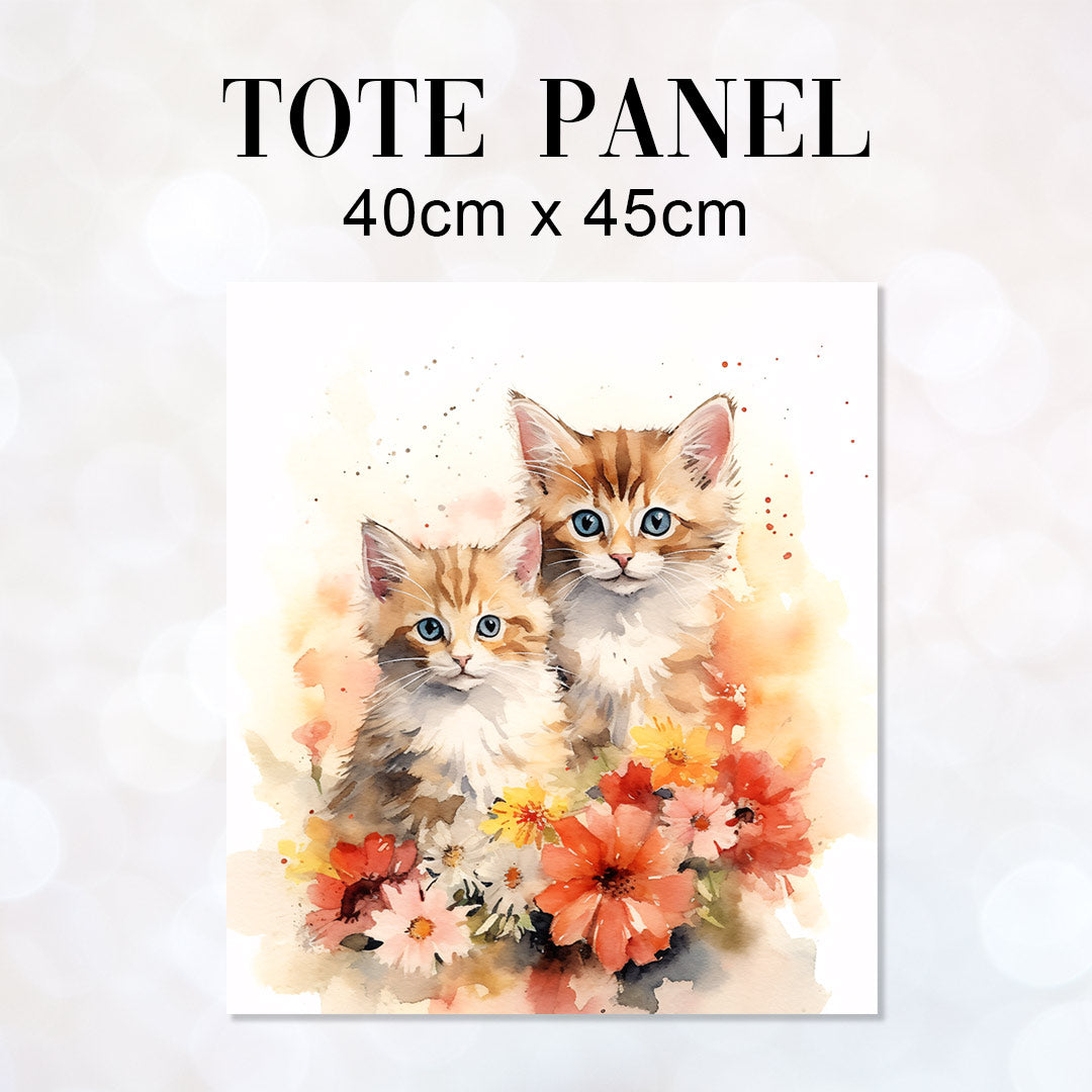 Cute Kittens Fabric Panel for sewing Tote Bags – Custom Fabrics UK