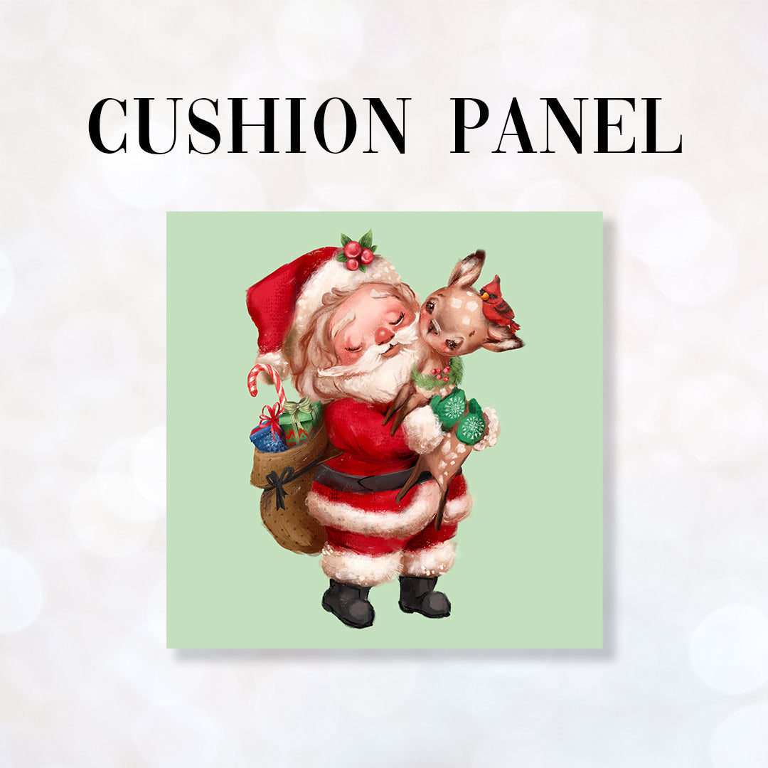 Christmas Cute Santa Claus Fabric Panel for sewing Cushions. – Custom ...