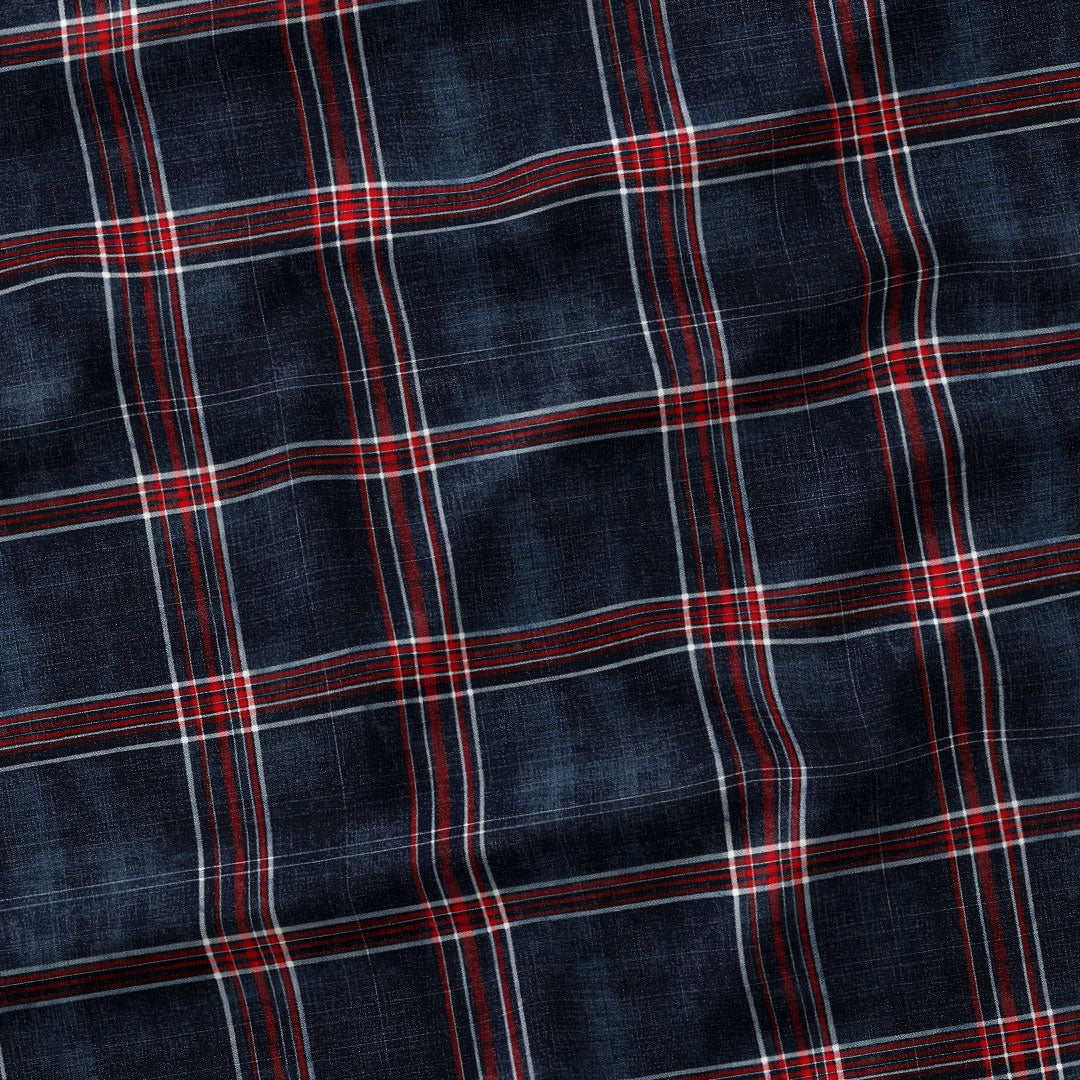 Denim Checks Fabric 1463 – Custom Fabrics UK