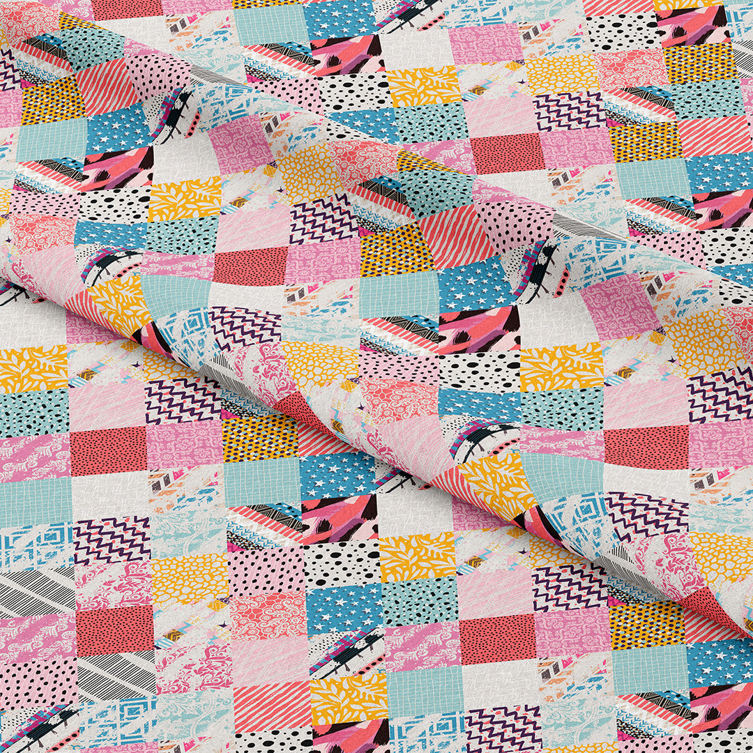Patchwork Print fabric for Outdoor Cushions, Dressmaking, Crafts ...