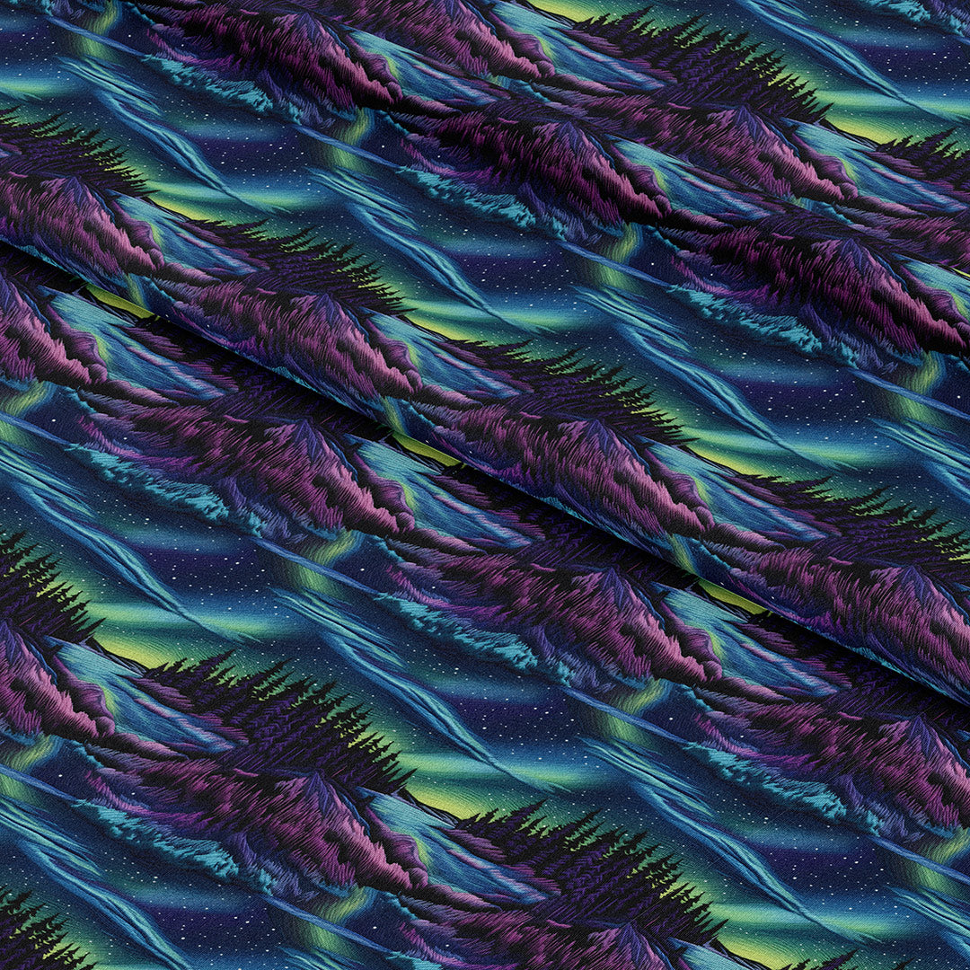 Northern Lights Embroidery effect Fabric for Outdoor Cushions and ...