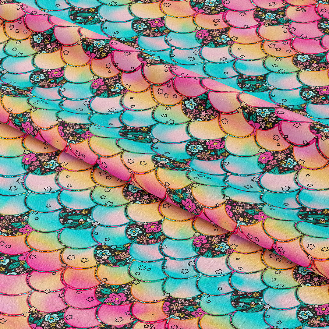Floral Ocean Scales Rainbow Fabric – Custom Fabrics UK