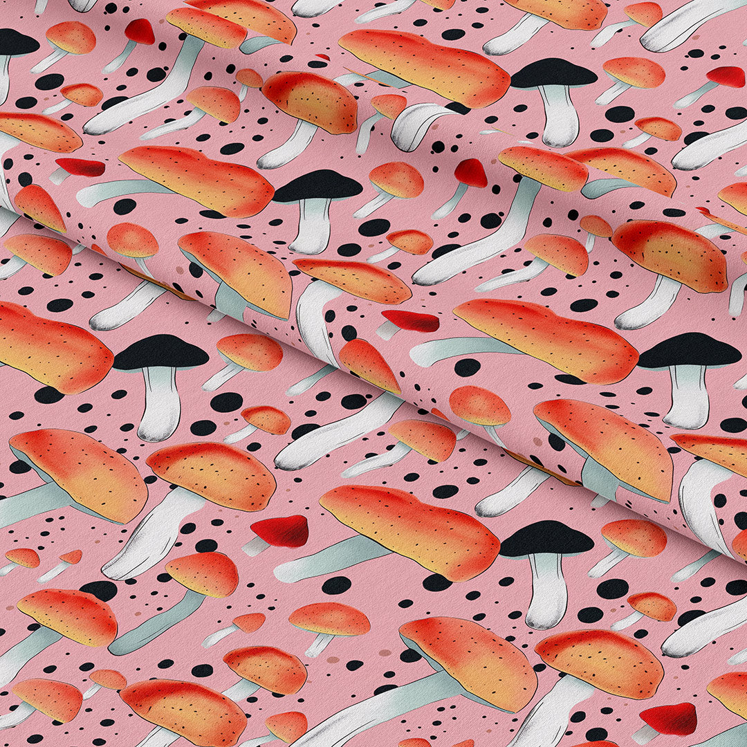 Mushroom Pink Fabric for Upholstery, Outdoor Cushions, Crafts – Custom ...