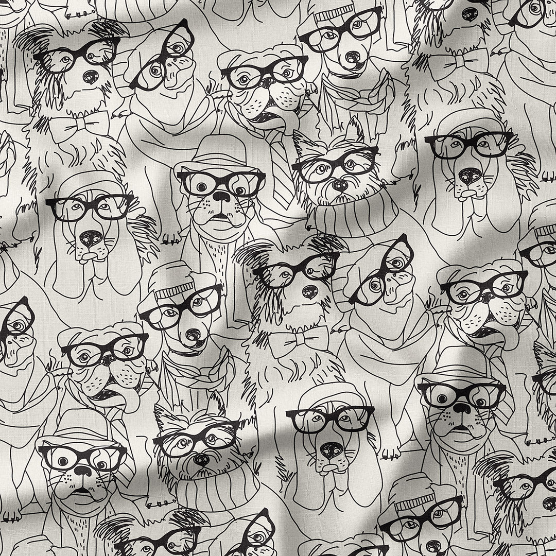 Dapper Dogs Fabric for Outdoor Cushions, Dressmaking, Crafts – Custom ...