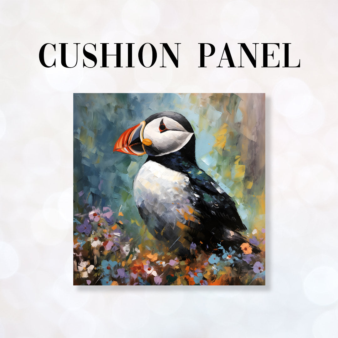 Fabric Panel with Puffin for sewing Cushions. – Custom Fabrics UK