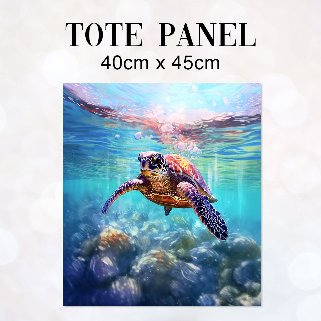 Sea Turtle Fabric Panel for sewing Tote Bags – Custom Fabrics UK