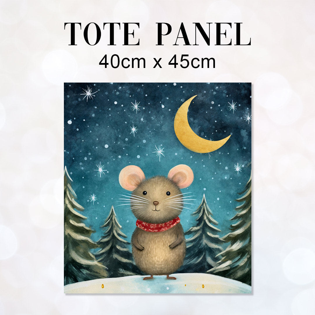 Silent Night Mouse Fabric Panel for sewing tote bags – Custom Fabrics UK