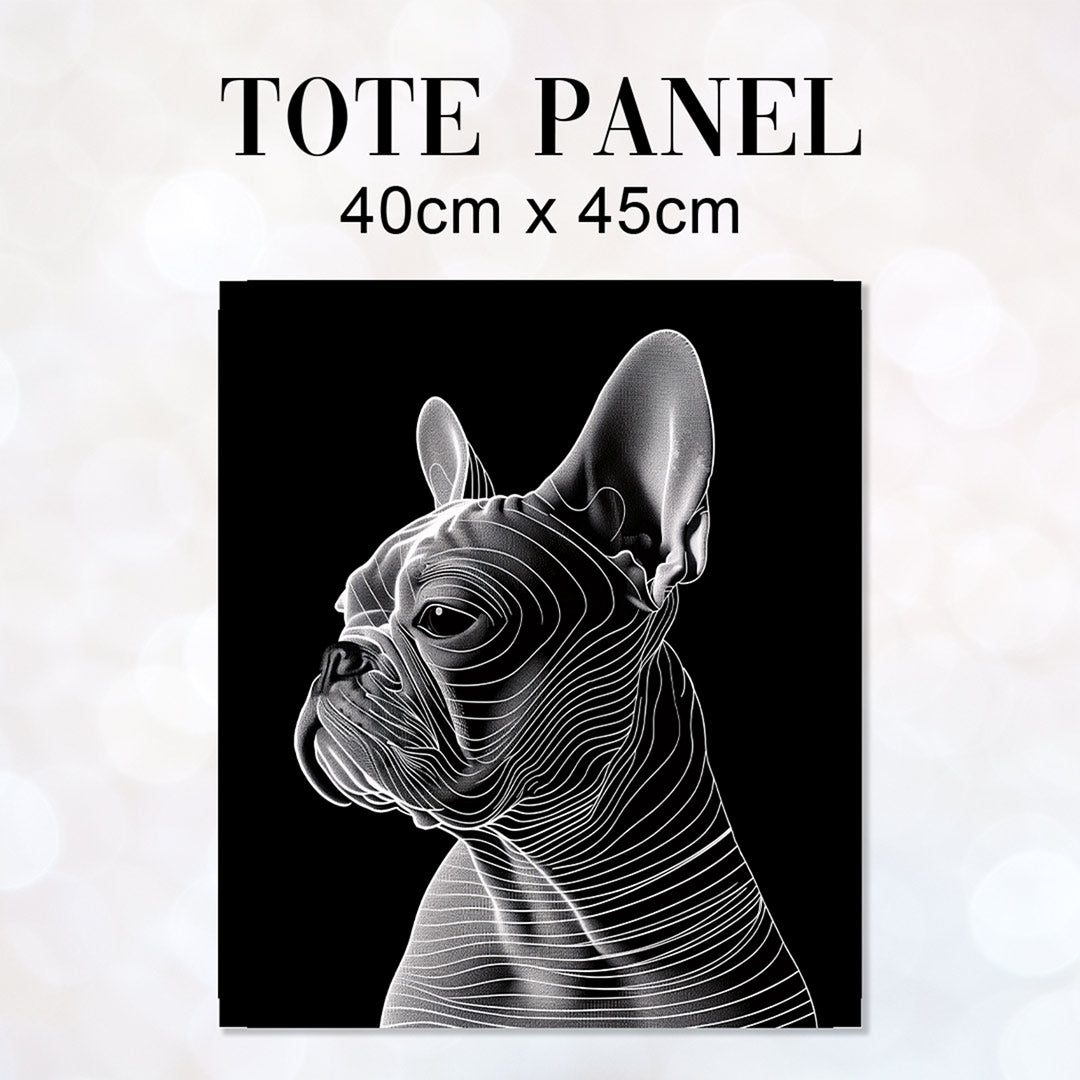 Chic French Bulldog Fabric Panel for sewing Tote Bags – Custom Fabrics UK