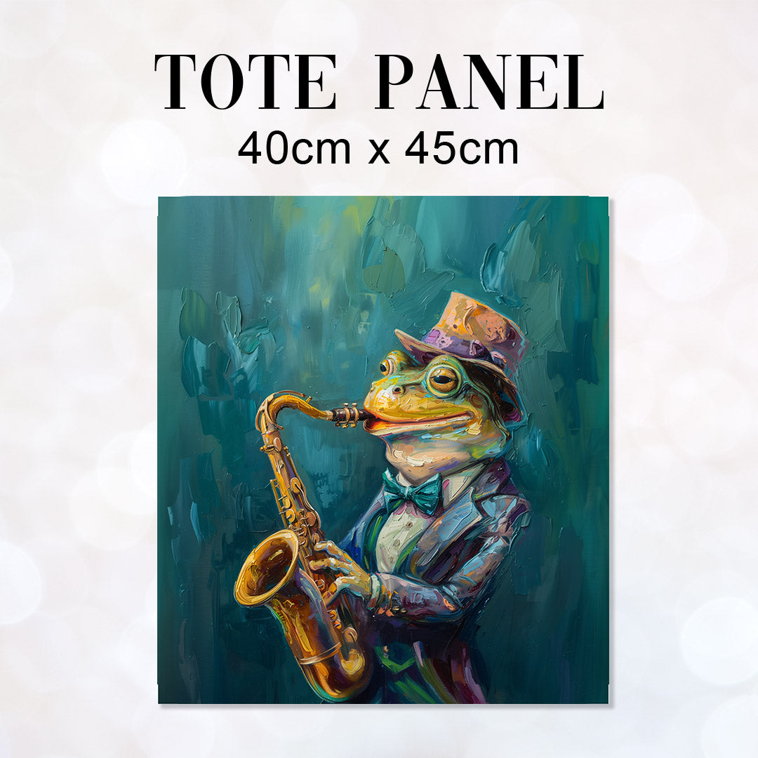 Saxophone Frog Fabric Panel for sewing Tote Bags – Custom Fabrics UK