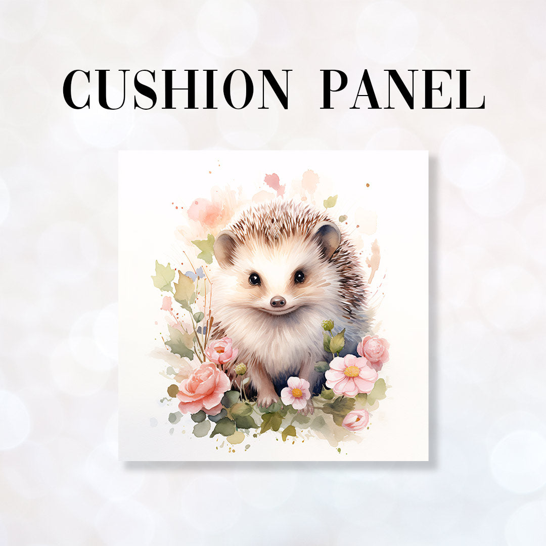 Cute Watercolour Hedgehog Fabric Panel for sewing Cushions. – Custom ...