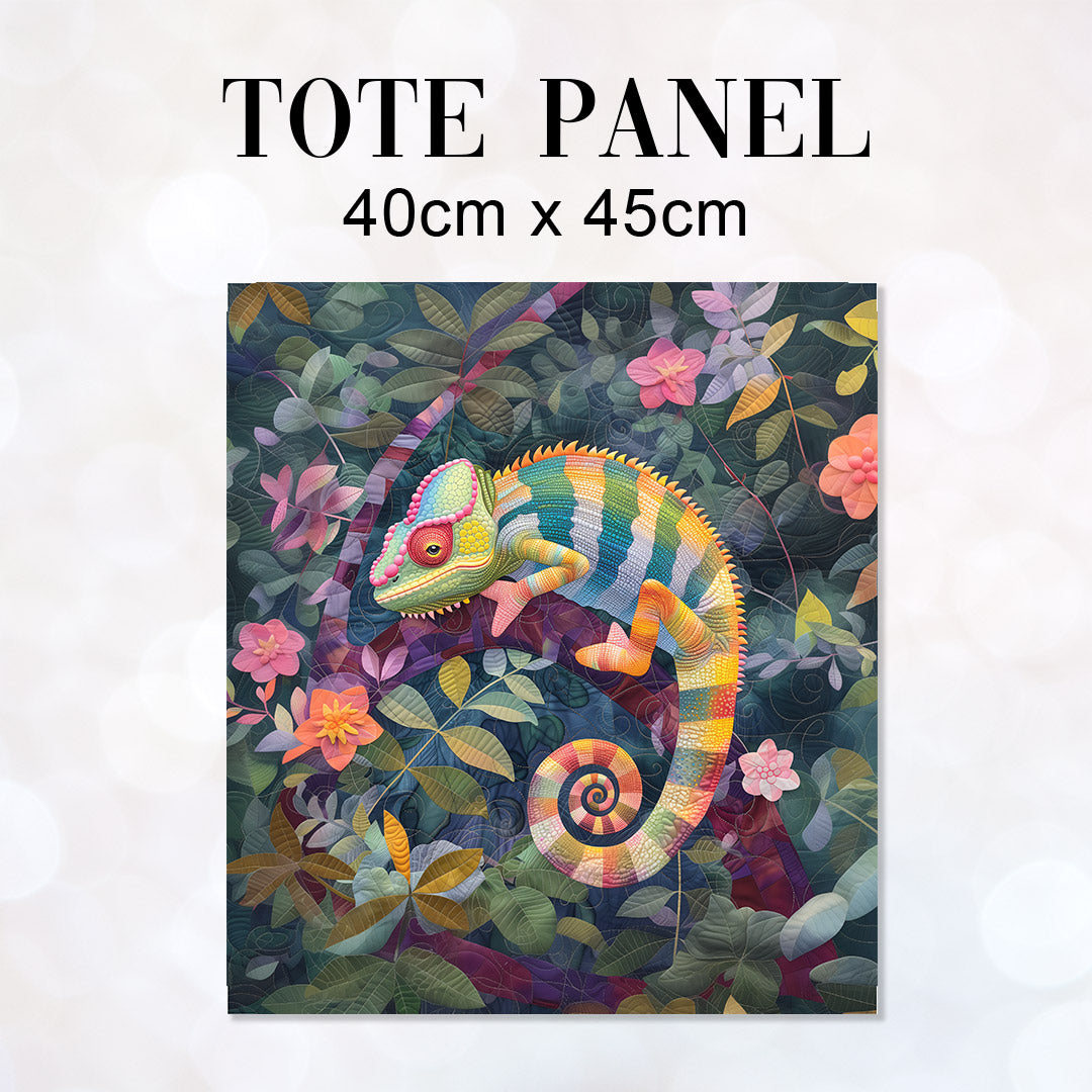 Quilted Chameleon Fabric Panel for sewing Tote Bags – Custom Fabrics UK