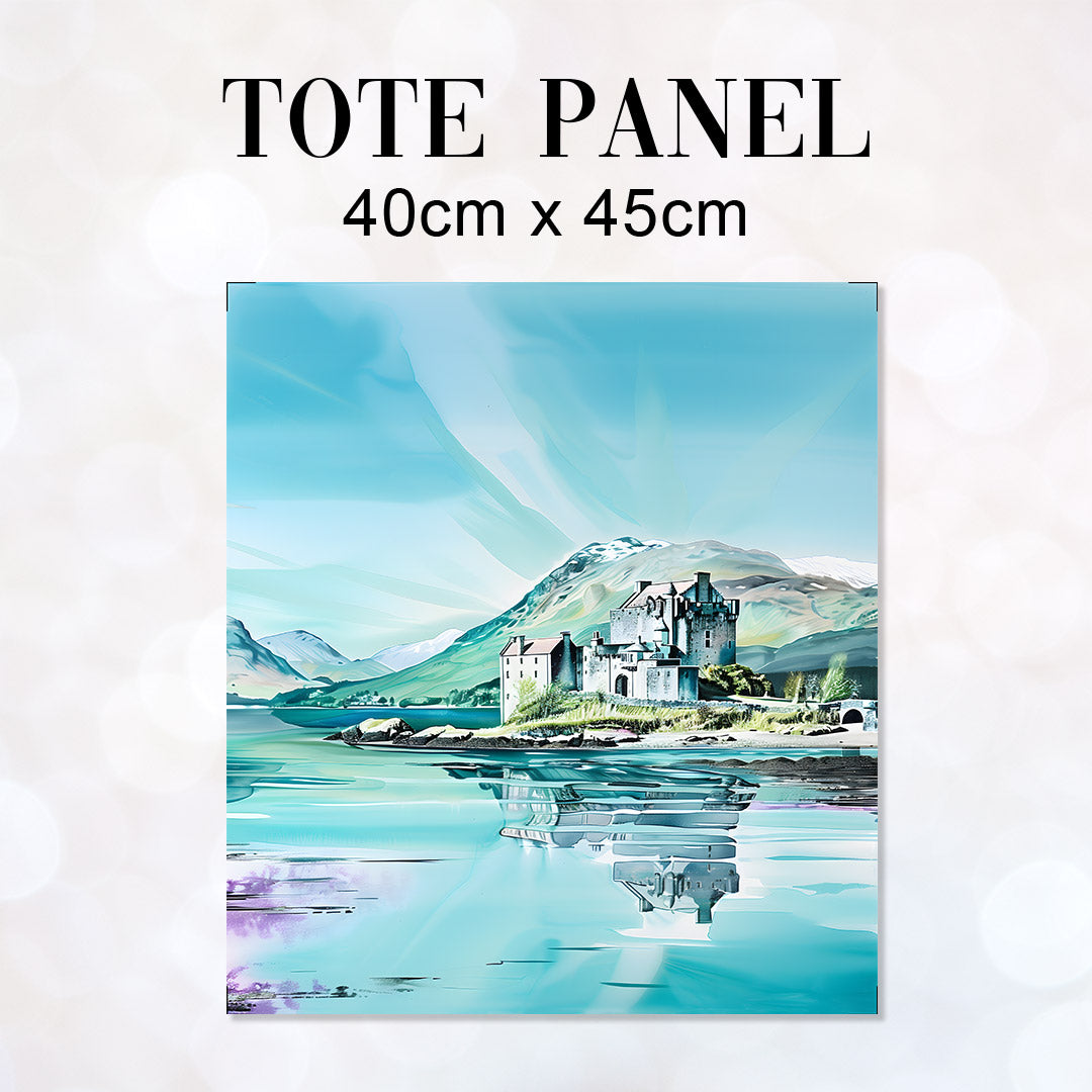 Eilean Donan Castle Scotland Fabric Panel for sewing Tote Bags – Custom ...