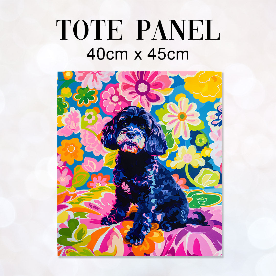 Colourful Cockapoo Fabric Panel for sewing Tote Bags – Custom Fabrics UK