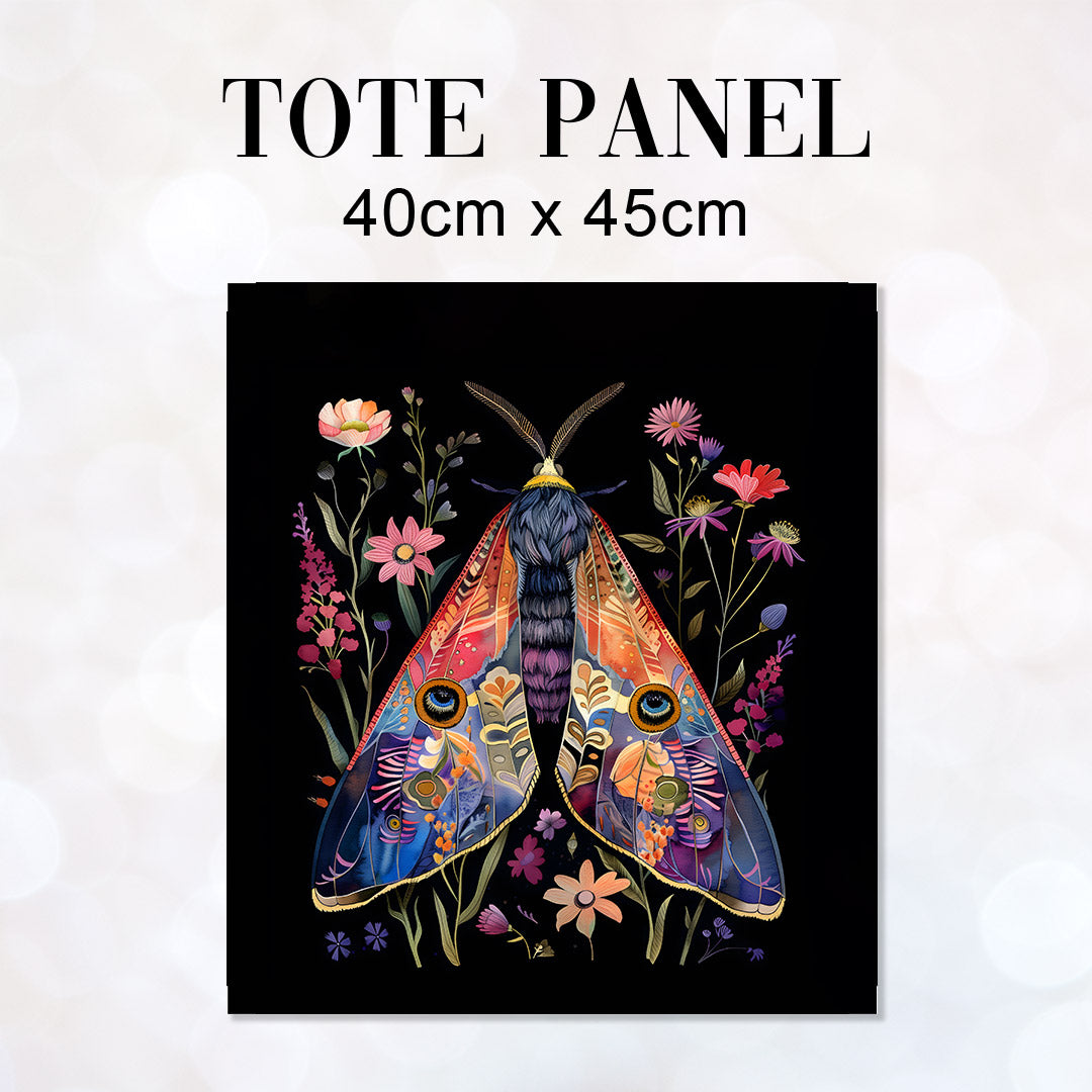 Floral Moth Fabric Panel for sewing Tote Bags – Custom Fabrics UK