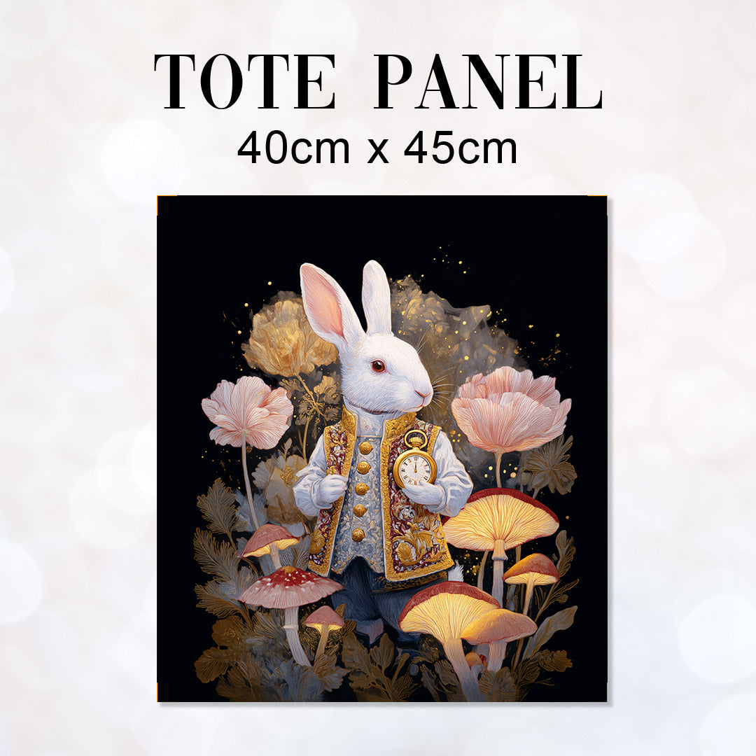 Alice in Wonderland White Rabbit fabric panel for sewing Bags – Custom ...