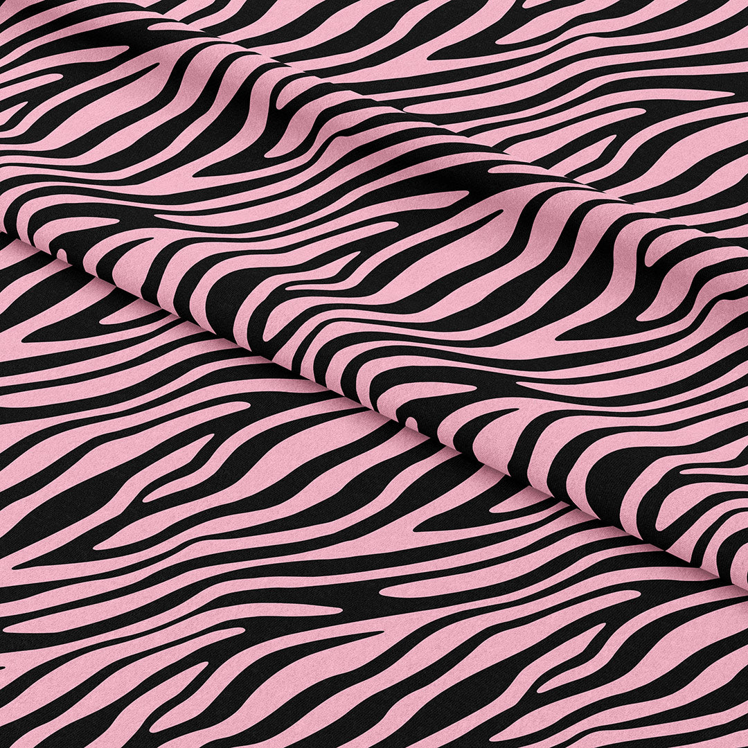 Zebra Pink and Black Animal Print fabric for Clothing, Upholstery ...