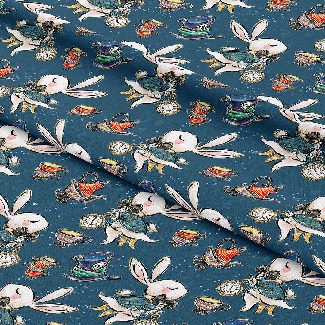 Alice Teal print fabric for Garden, Dressmaking, Crafts – Custom Fabrics UK