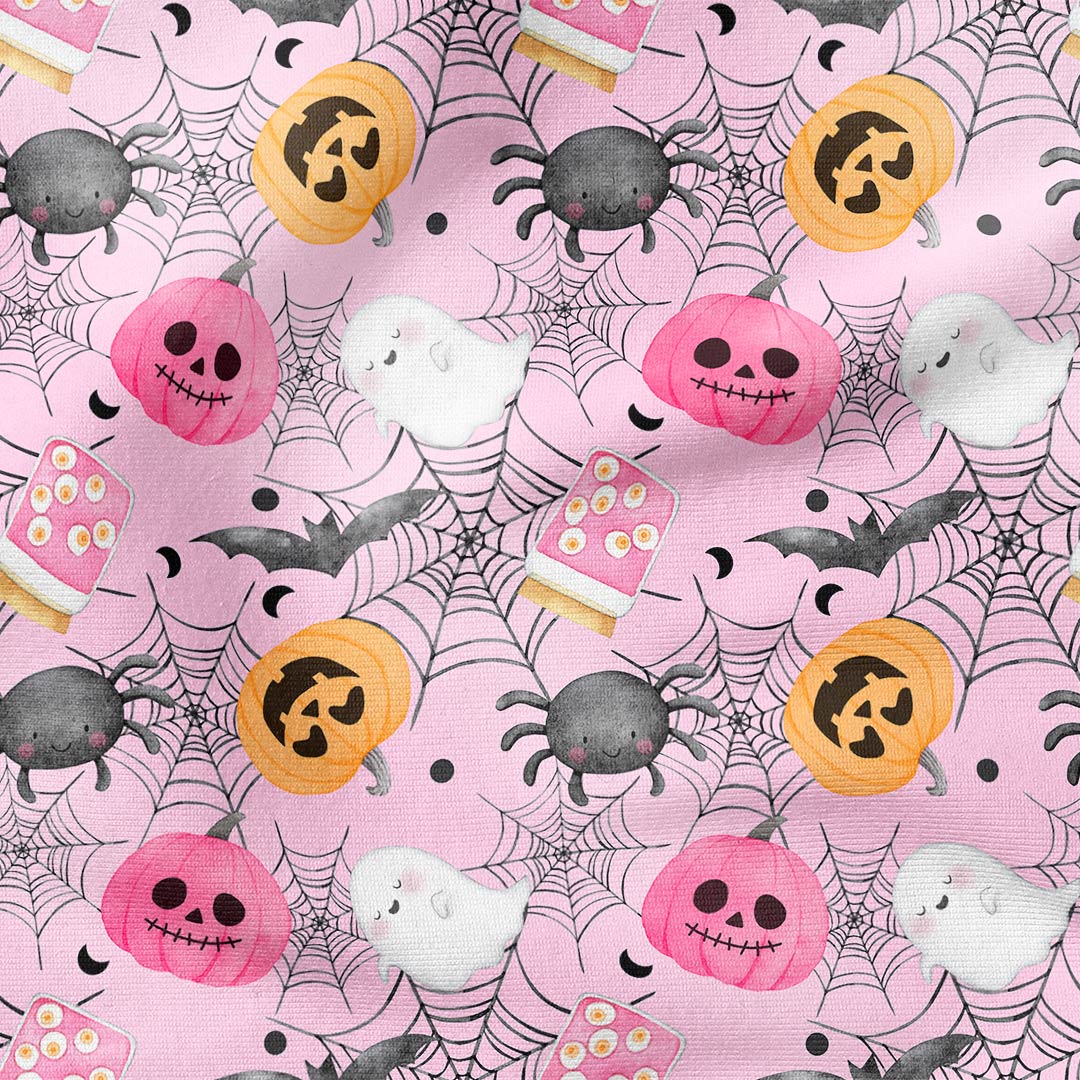 Pink Halloween fabric for Upholstery, Outdoor cushions, Home Decor ...