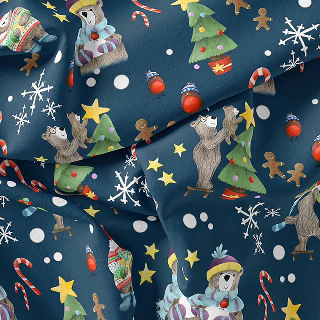 Christmas Bears Fabric for Christmas Jumper, Sacks Christmas Crafts and ...