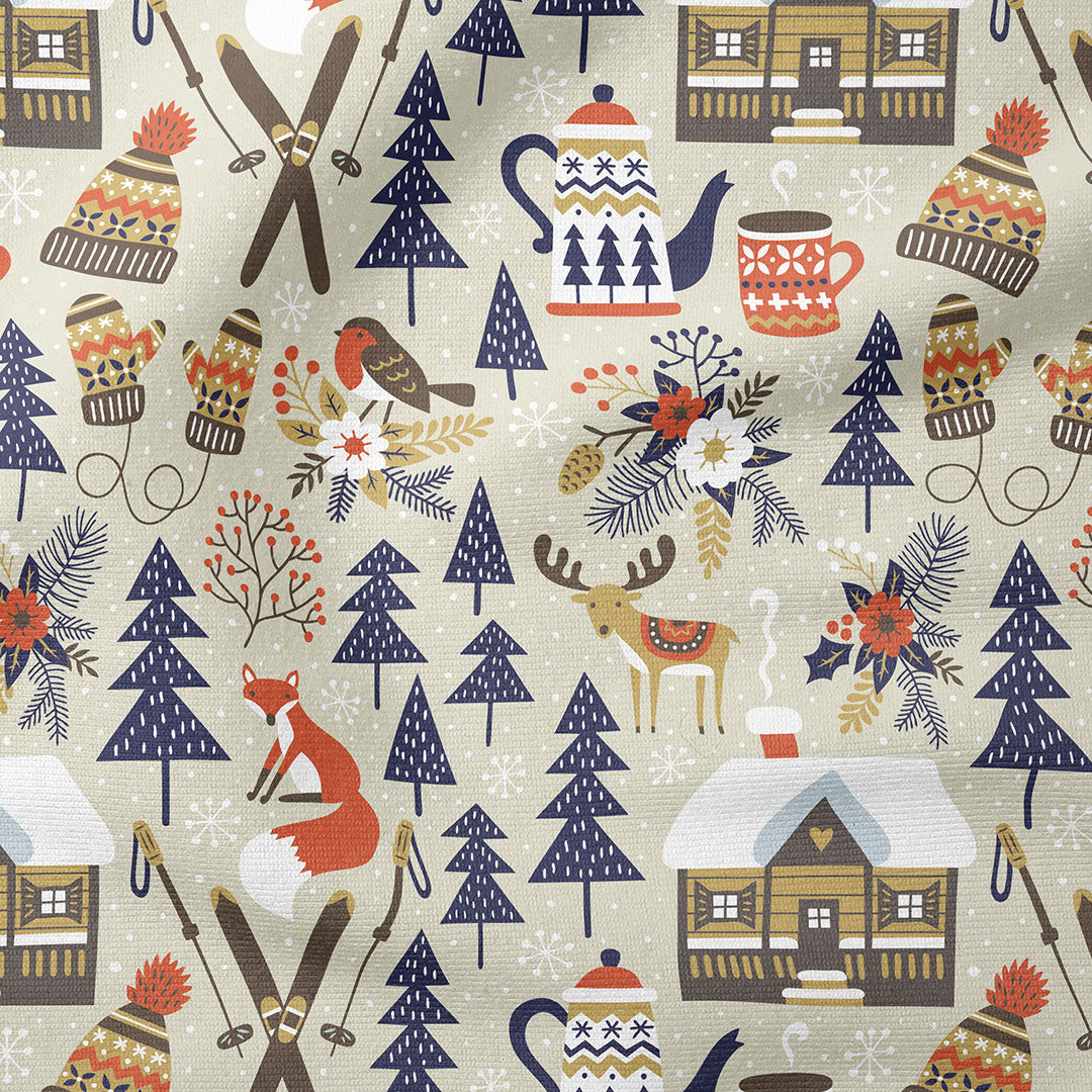 Winter themed fabric for sewing jumpers, blankets, bags and more ...