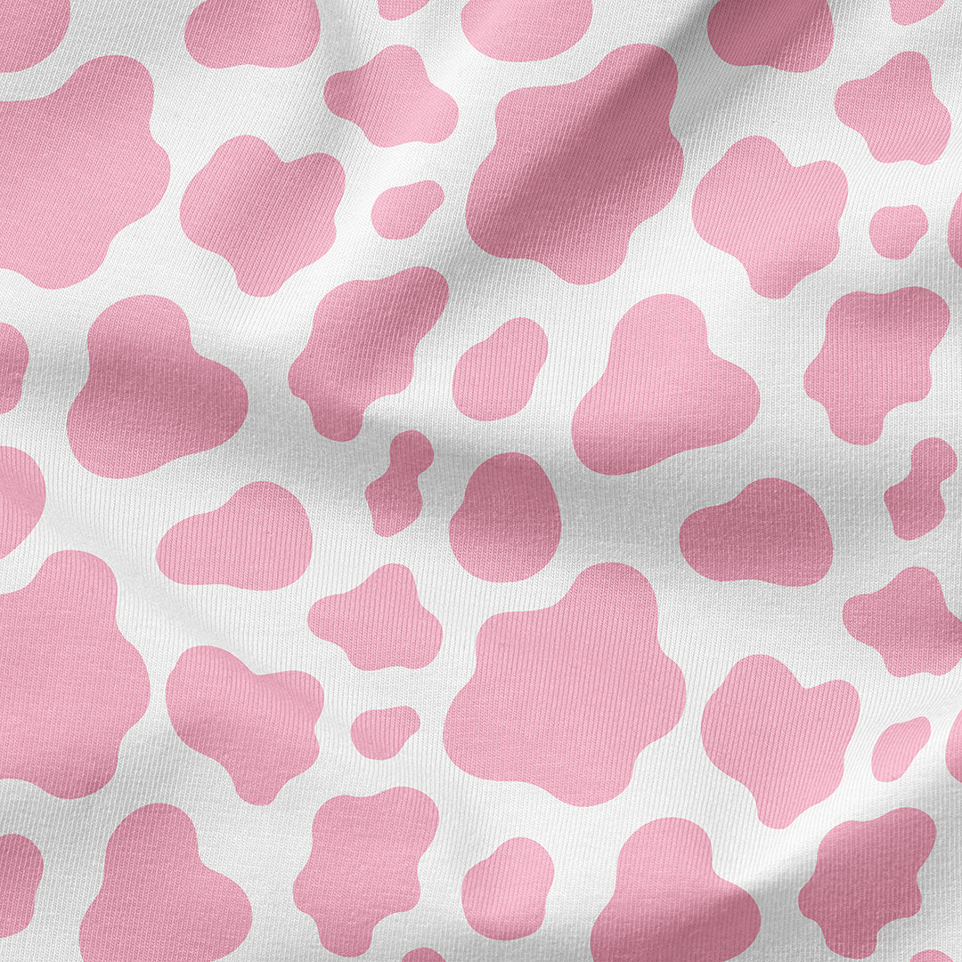 Pink Cow Print fabric for Clothing, Upholstery, Outdoor Cushions ...