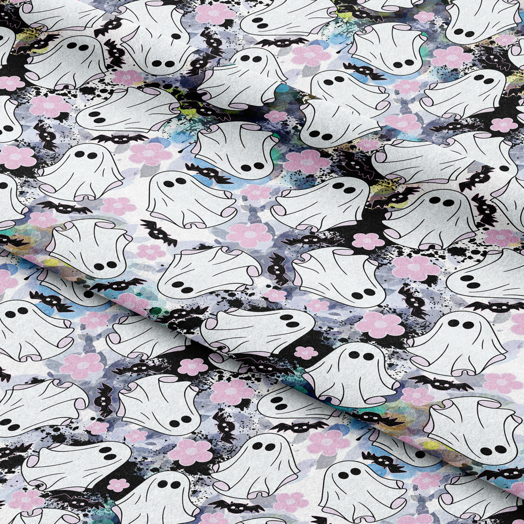 Cute Halloween Ghost fabric for Garden Cushions, Dressmaking, Crafts ...