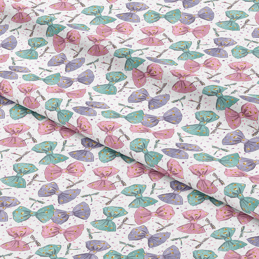 Glitter Bows Fabric – Custom Fabrics UK