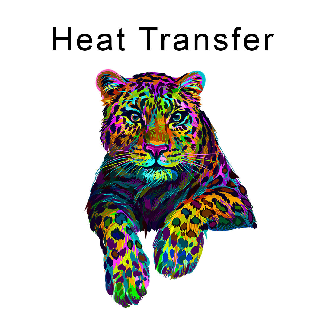 Neon Leopard Iron on fabric heat transfer DTF-19 – Custom Fabrics UK